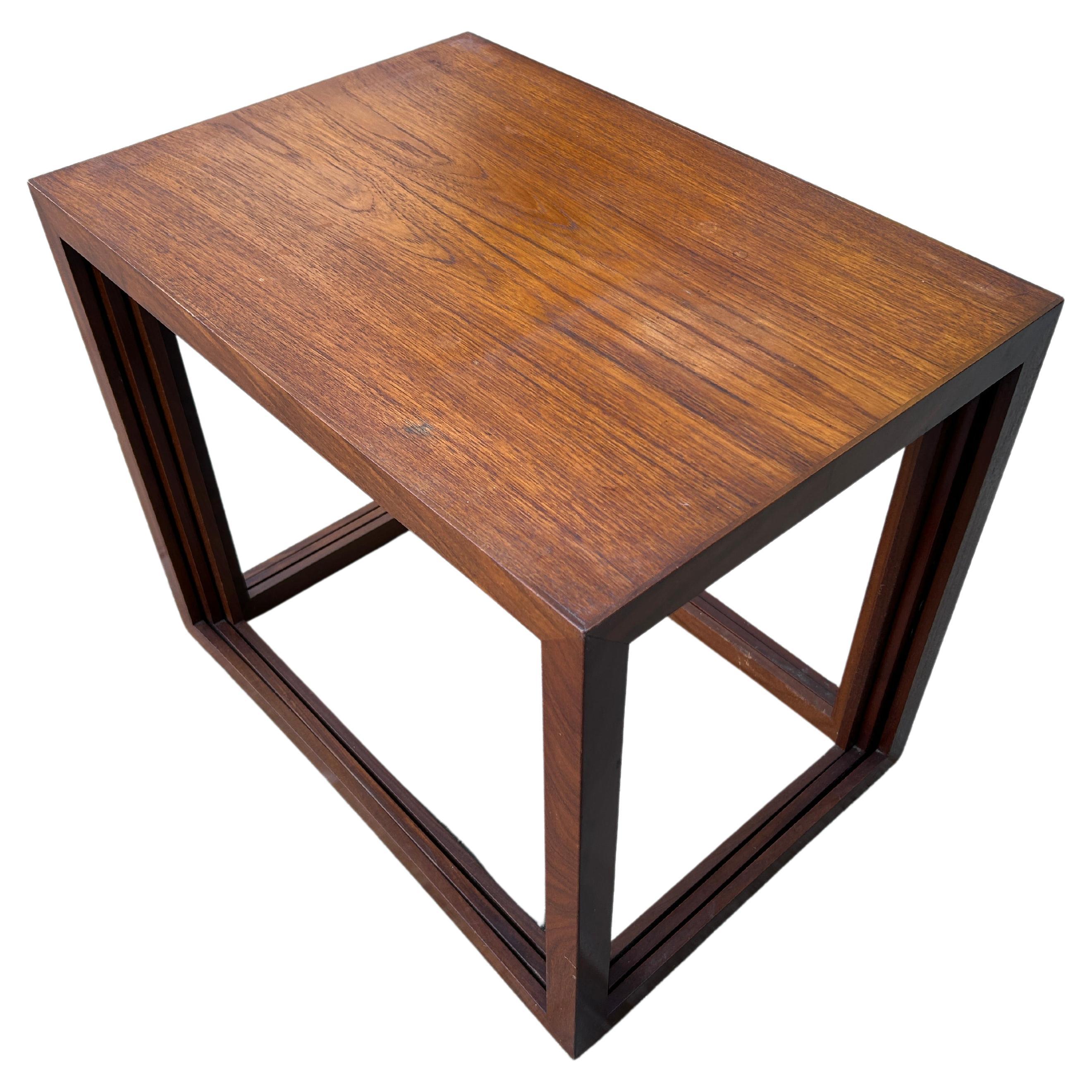 Chic Set of Danish Mid-Century Modern Triangular Nesting Tables at 1stDibs