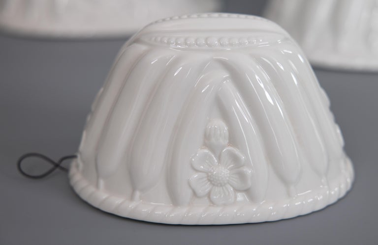 Set of 3 Mid-Century French White Ceramic Jelly Pudding Molds Wall ...