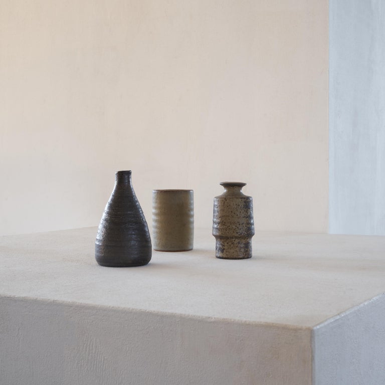 Set of 3 Mid Century Pottery Vases by Mobach For Sale at 1stDibs
