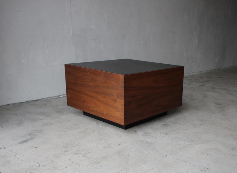 Set of 3 Midcentury Walnut Cube Tables For Sale at 1stDibs