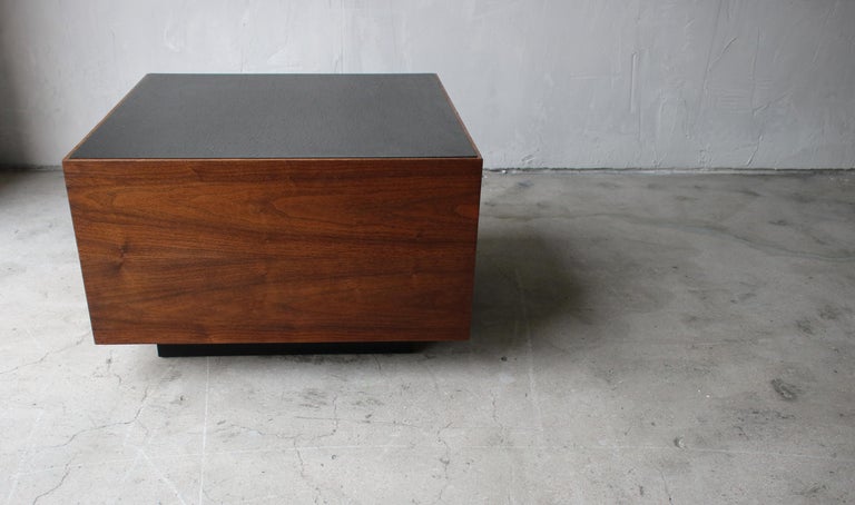 Set of 3 Midcentury Walnut Cube Tables For Sale at 1stDibs
