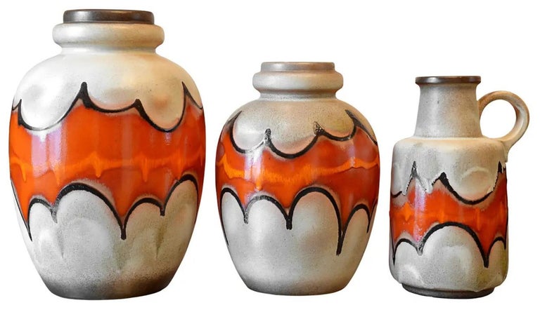 Set of 3 Midcentury Batman Ceramic Floor Vases, Germany Late 1960s ...