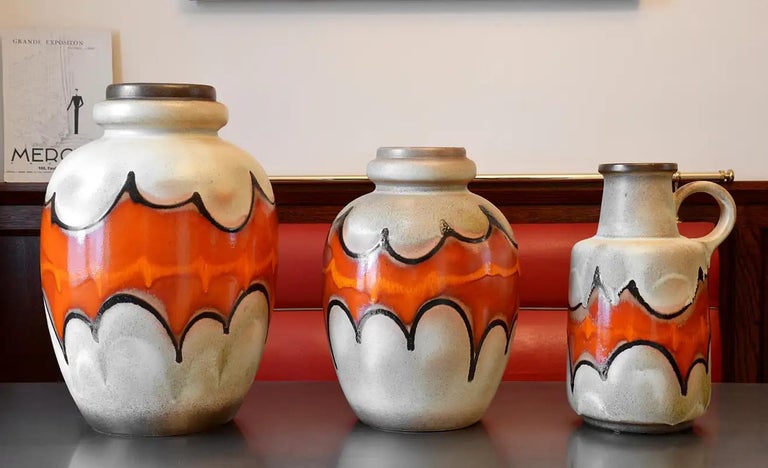 Set of 3 Midcentury Batman Ceramic Floor Vases, Germany Late 1960s ...