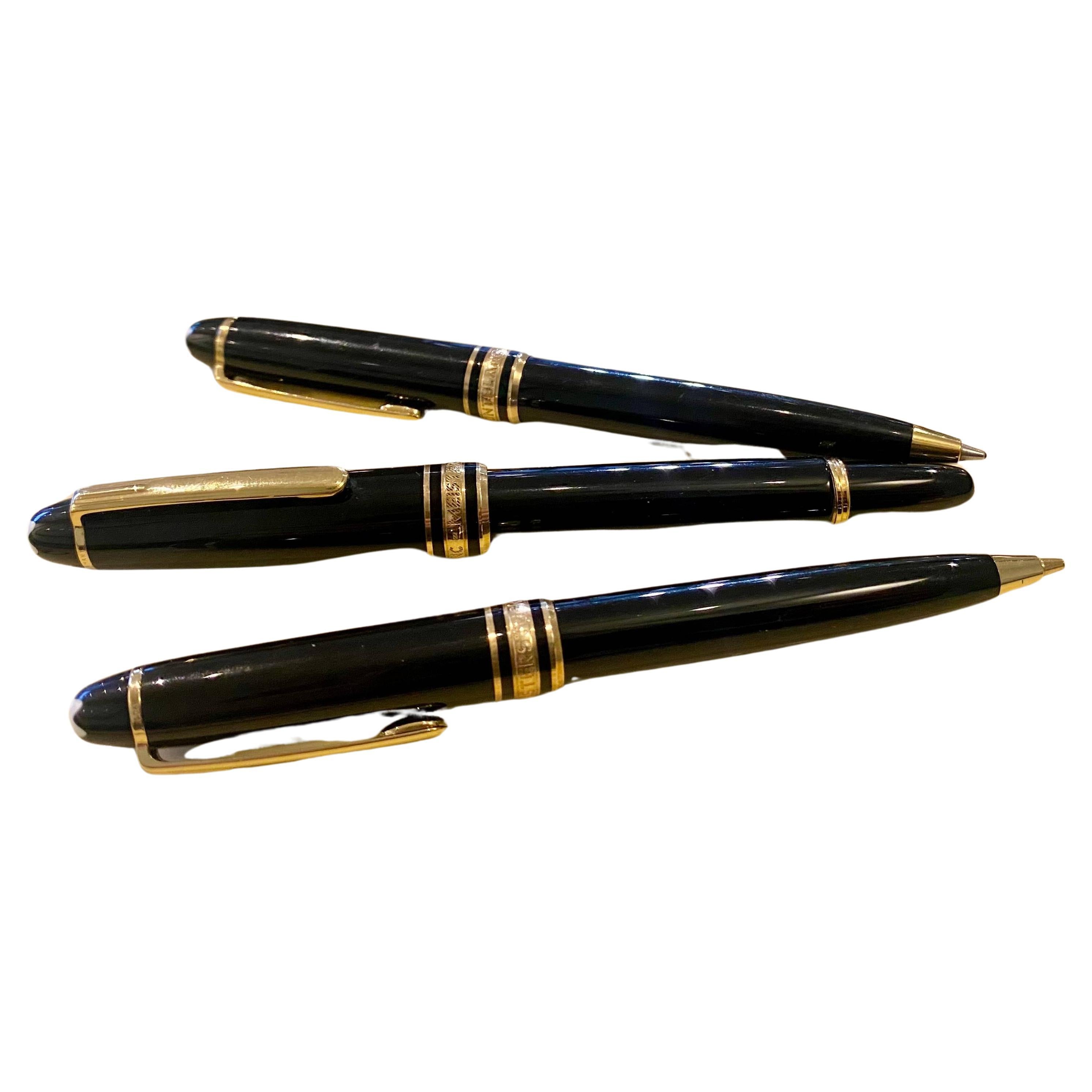Set Of 3 Mini Montblanc Meisterstück Fountain Pen, Pencil, Ballpen For ...