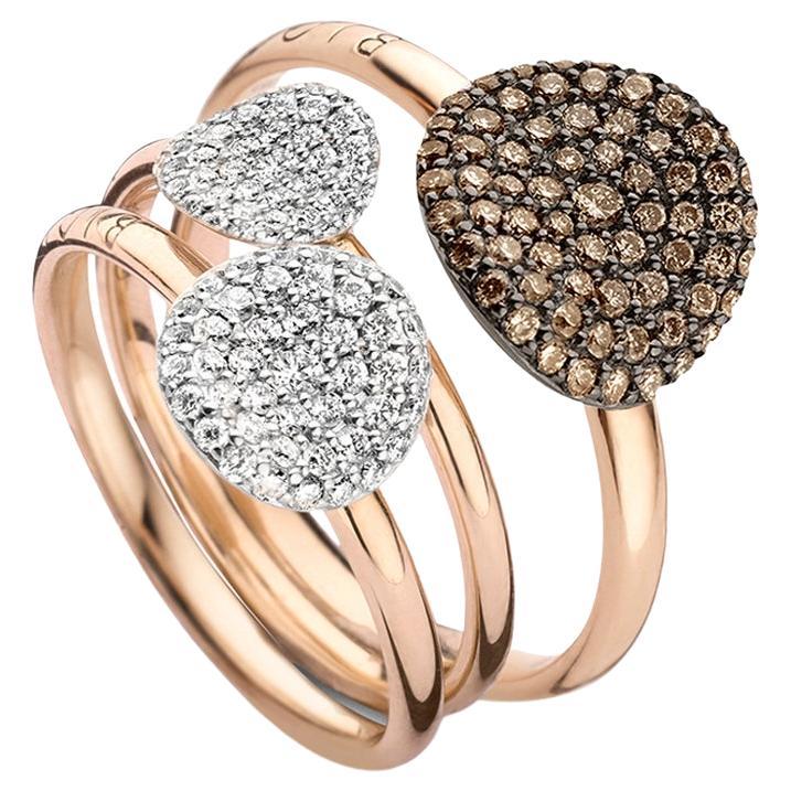 Manfredi of Italy Gem Set Diamond Gold Flower Ring at 1stDibs ...
