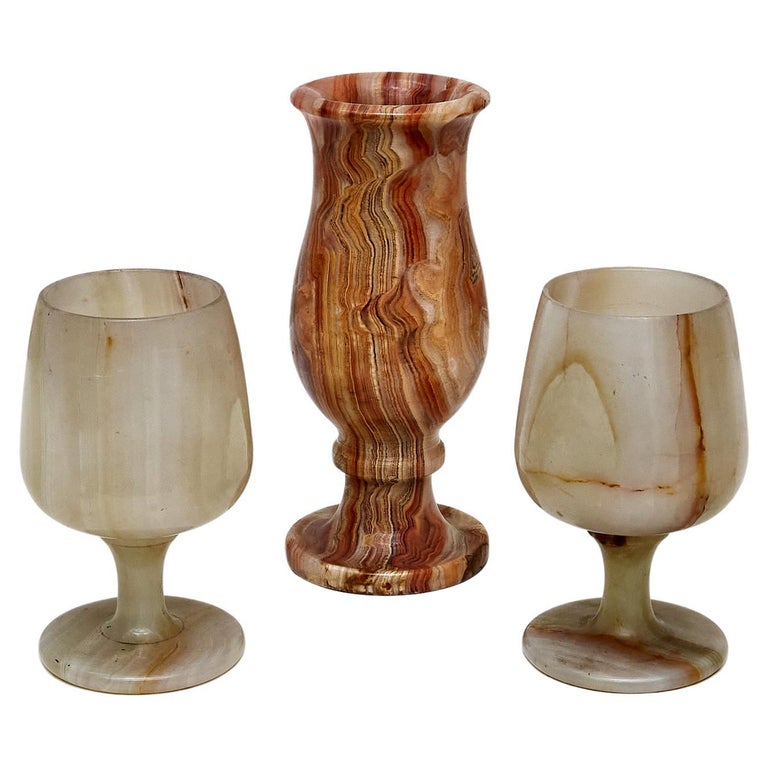 Set of 3 Onix Cup, circa 1940 For Sale at 1stDibs