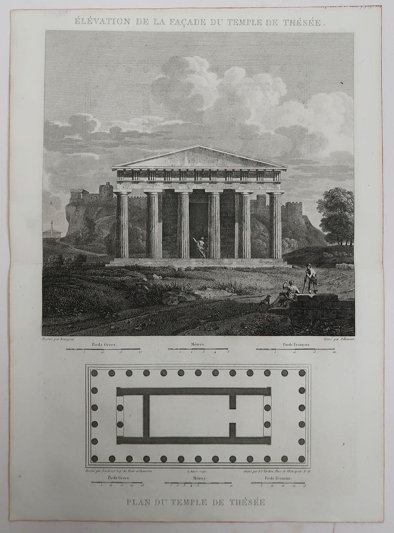Set of 3 Original Antique Architectural Prints of Ancient Greece, circa ...