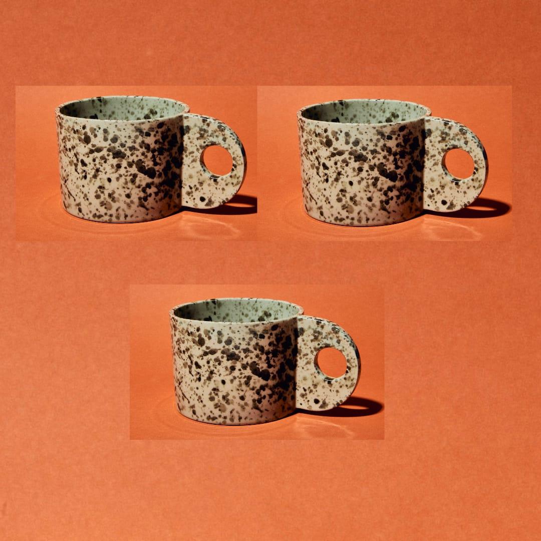 Set of 3 Pollock Buchaus Cups by KLO For Sale at 1stDibs