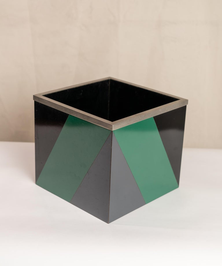 Set of 3 Polychrome and Laminated and Polished Nickel Art Deco Style ...