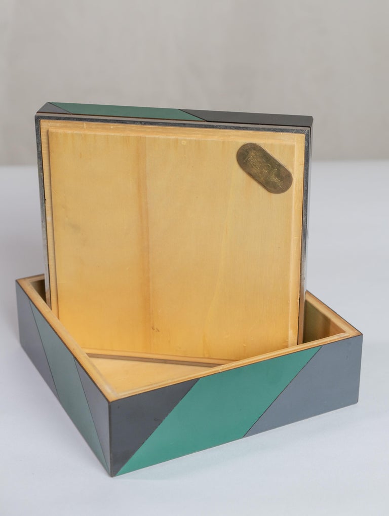 Set of 3 Polychrome and Laminated and Polished Nickel Art Deco Style ...