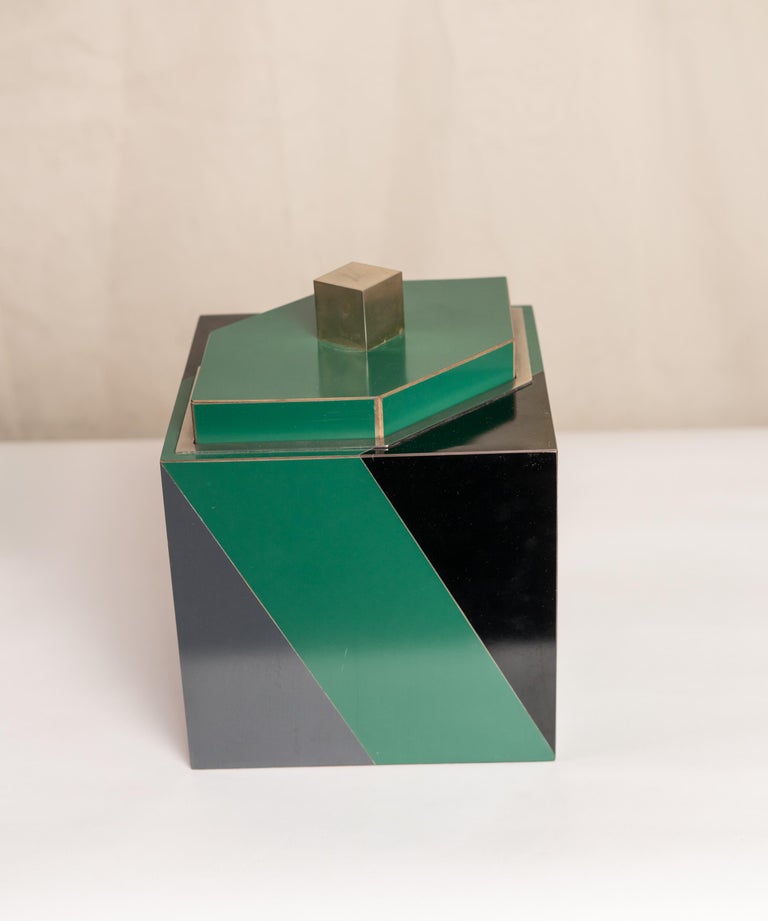 Set of 3 Polychrome and Laminated and Polished Nickel Art Deco Style ...
