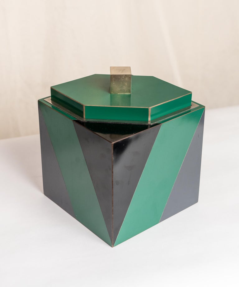 Set of 3 Polychrome and Laminated and Polished Nickel Art Deco Style ...