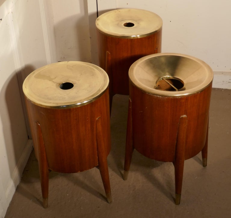 Set of 3 Retro Hotel Waste Bins at 1stDibs