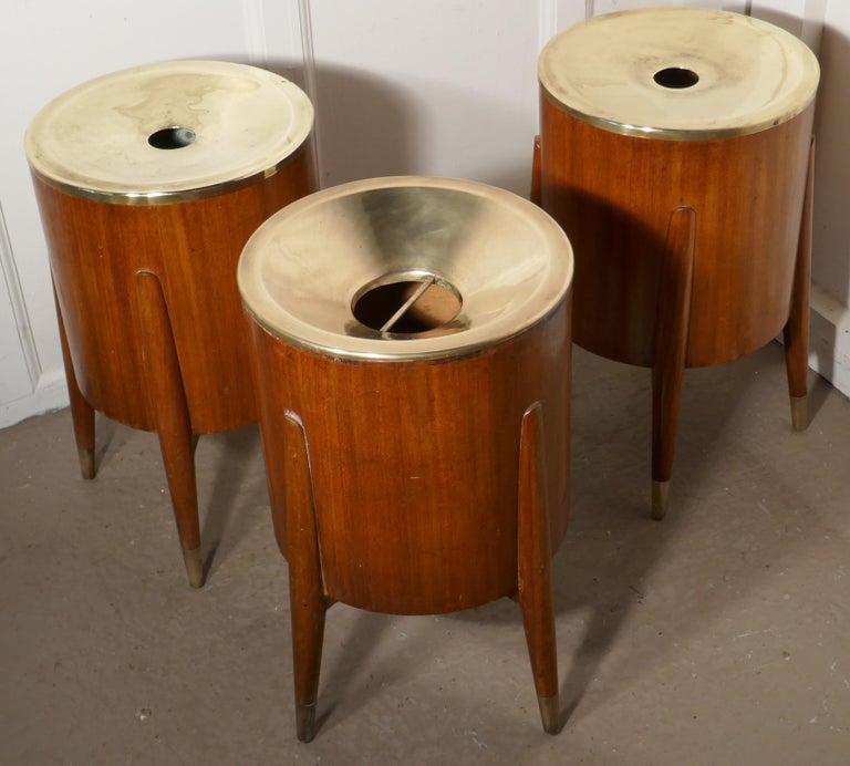 Set of 3 Retro Hotel Waste Bins at 1stDibs