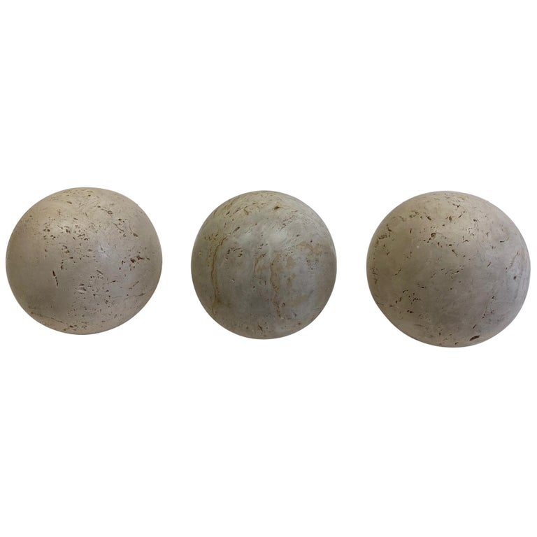 Set of 3 Round Italian Marble Balls at 1stDibs