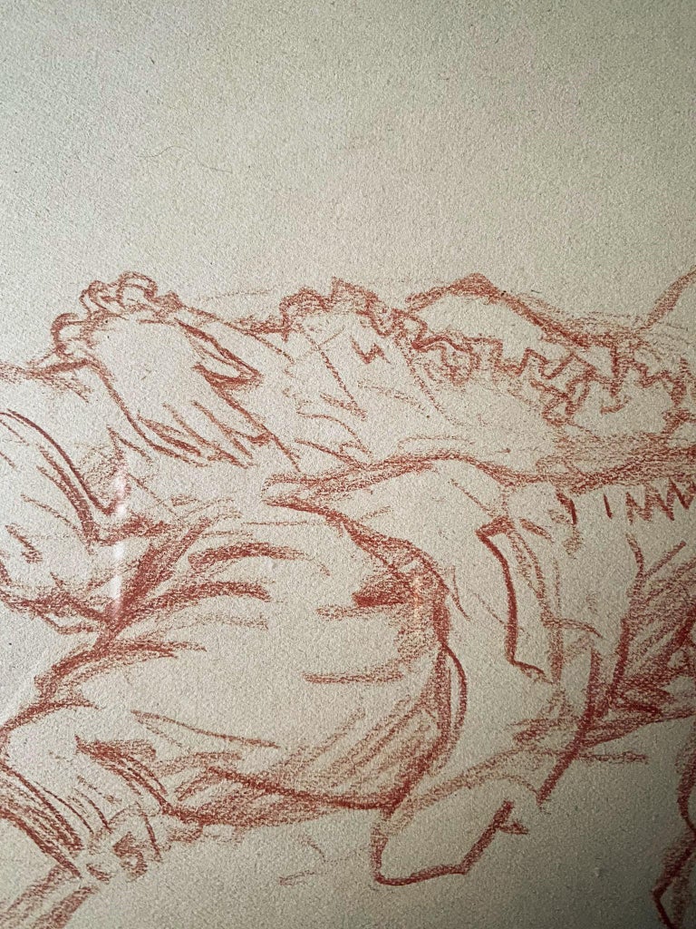 Set of 3 Sanguine Drawings 20th Century For Sale at 1stDibs