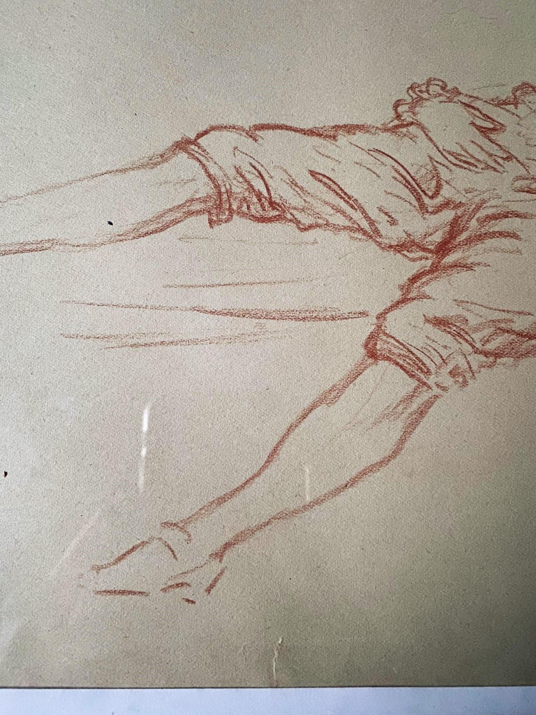 Set of 3 Sanguine Drawings 20th Century For Sale at 1stDibs