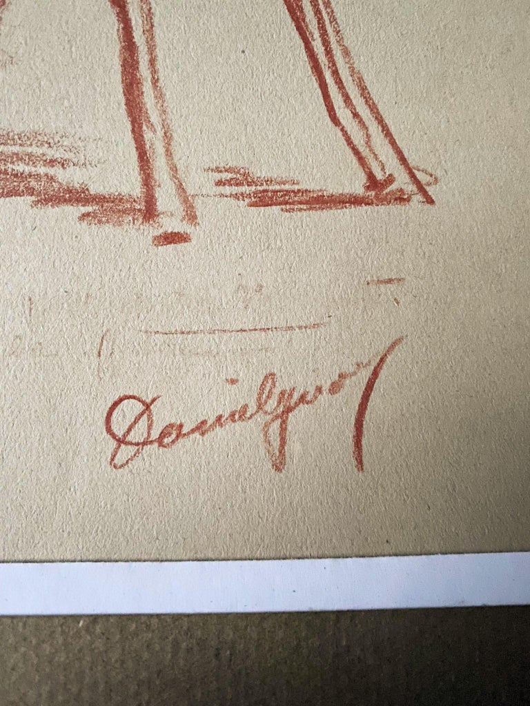 Set of 3 Sanguine Drawings 20th Century For Sale at 1stDibs