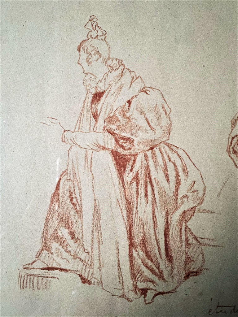 Set of 3 Sanguine Drawings 20th Century For Sale at 1stDibs