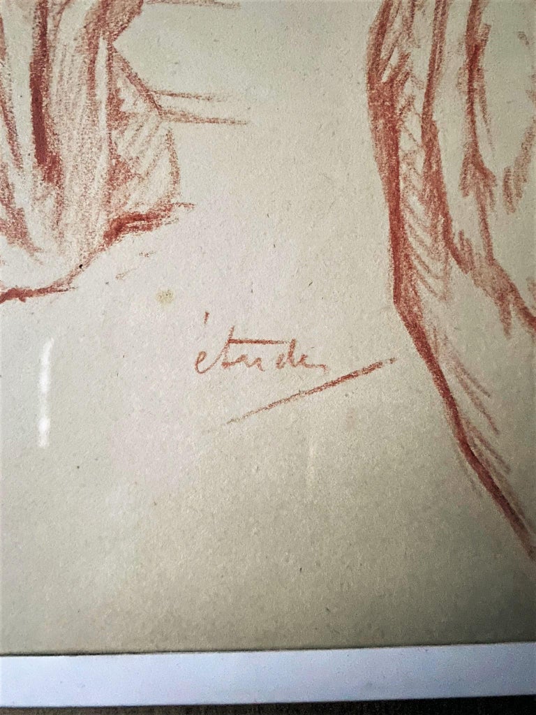 Set of 3 Sanguine Drawings 20th Century For Sale at 1stDibs