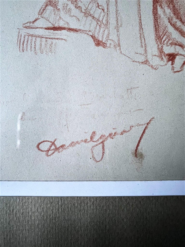 Set of 3 Sanguine Drawings 20th Century For Sale at 1stDibs