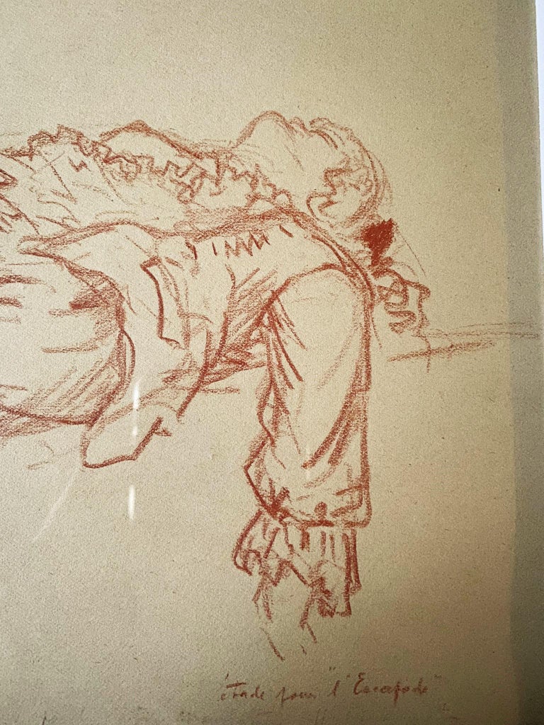 Set of 3 Sanguine Drawings 20th Century For Sale at 1stDibs