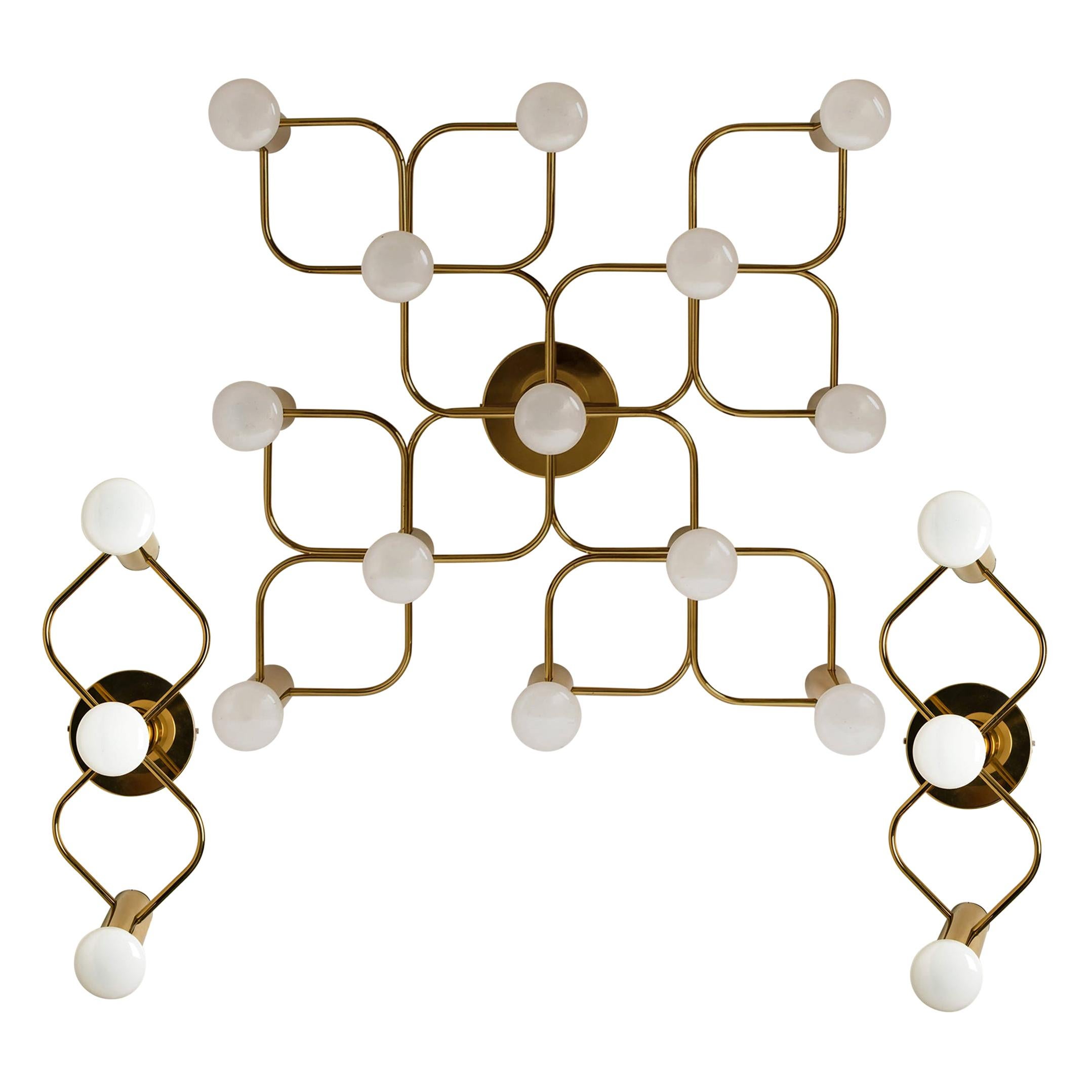 Set of Fourteen Scandinavian Wall Lights in Copper by Finn Lunde, 1970s ...