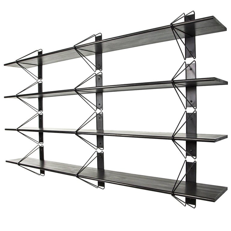 Set of 3 Strut Shelves from Souda, Black, Made to Order For Sale at 1stDibs