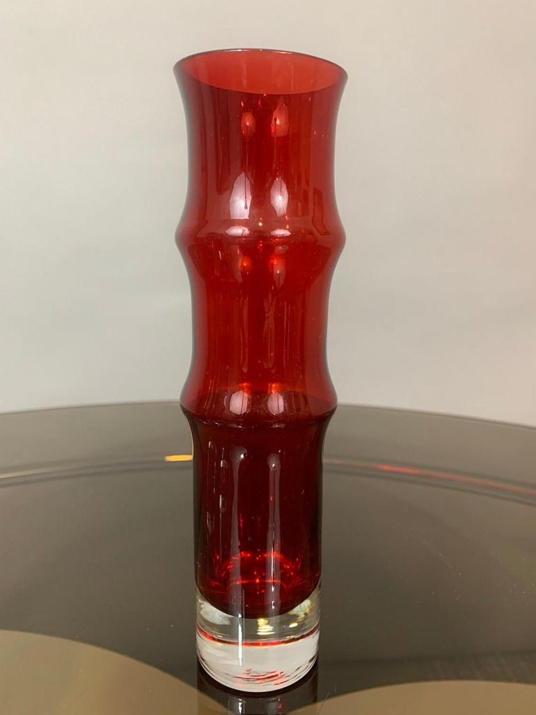 Set of 3 Swedish 'Aseda Glasbruk' Bamboo Shaped Glass Vases by Bo ...