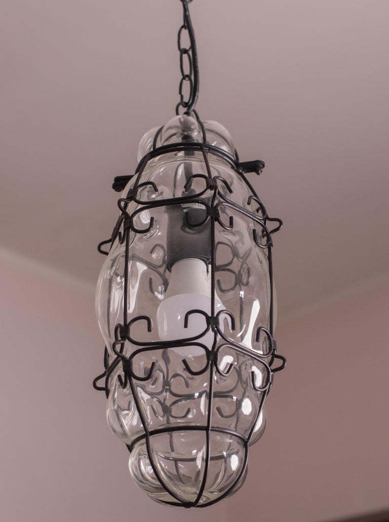 Set of 3 Venetian Lantern, Murano Glass, Italy, 1980s For Sale at 1stDibs