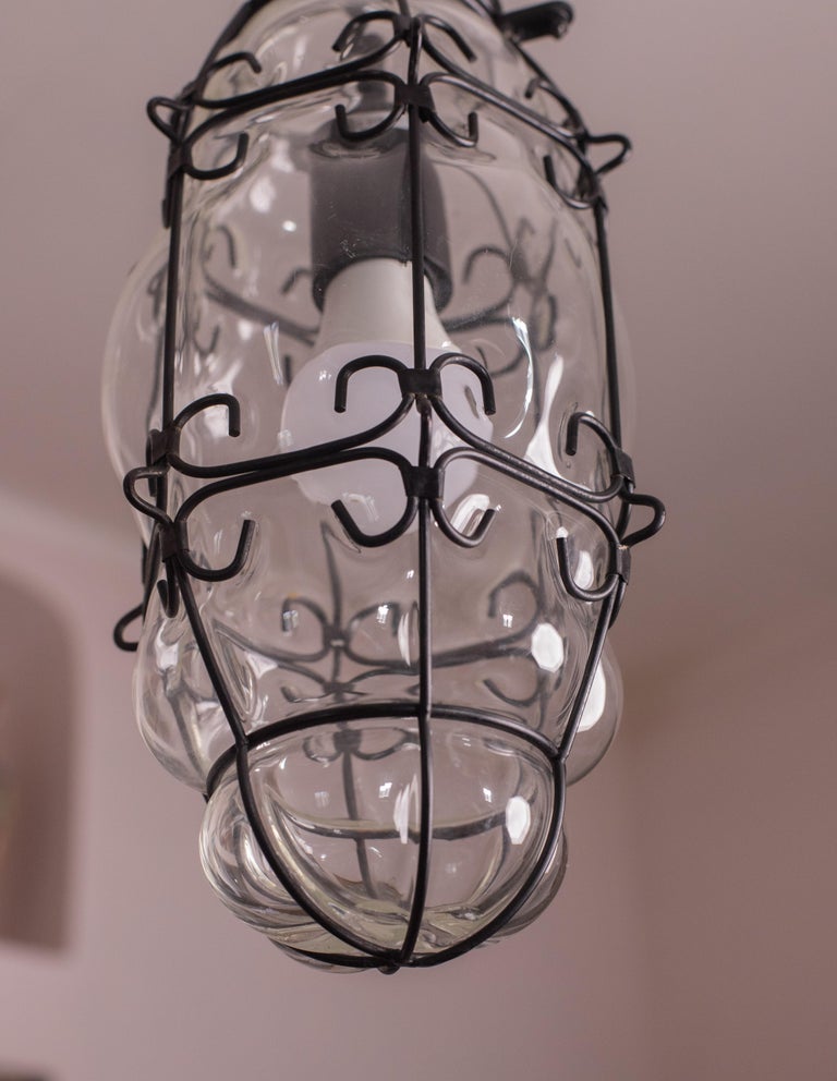 Set of 3 Venetian Lantern, Murano Glass, Italy, 1980s For Sale at 1stDibs