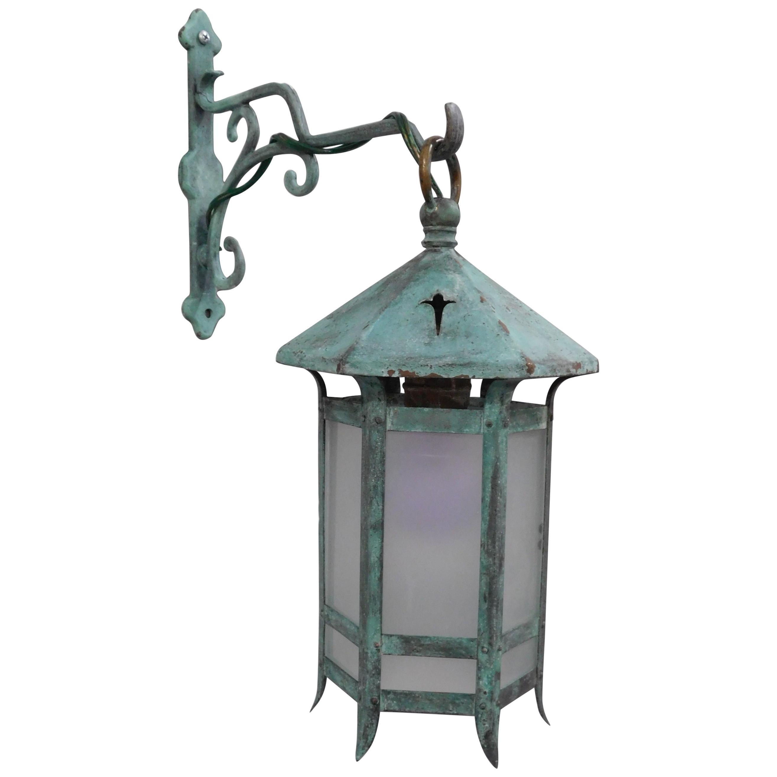 Pair of Handcrafted Wall-Mounted Brass Lantern at 1stDibs