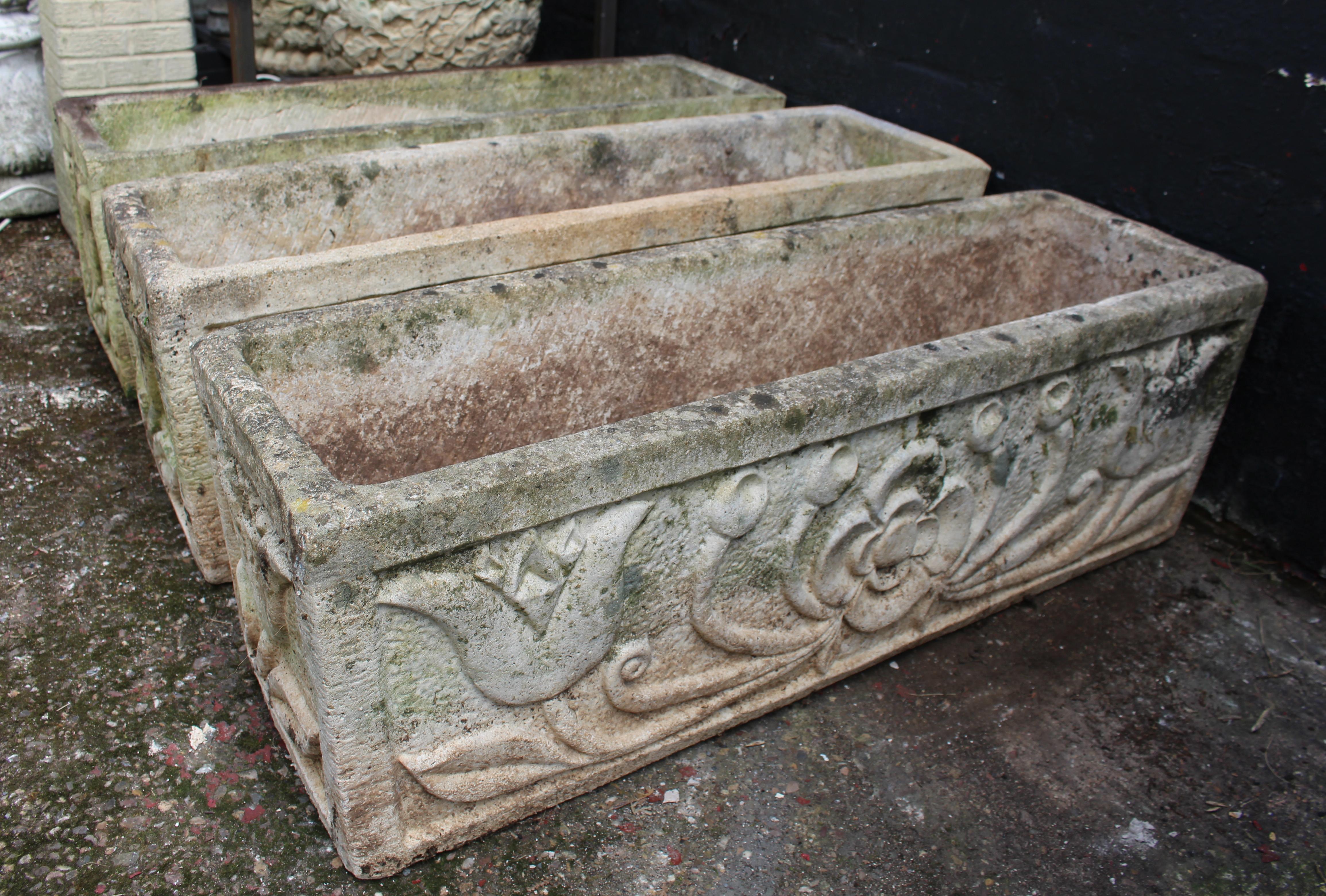 Set of 3 Vintage Cast Stone Planters For Sale at 1stDibs
