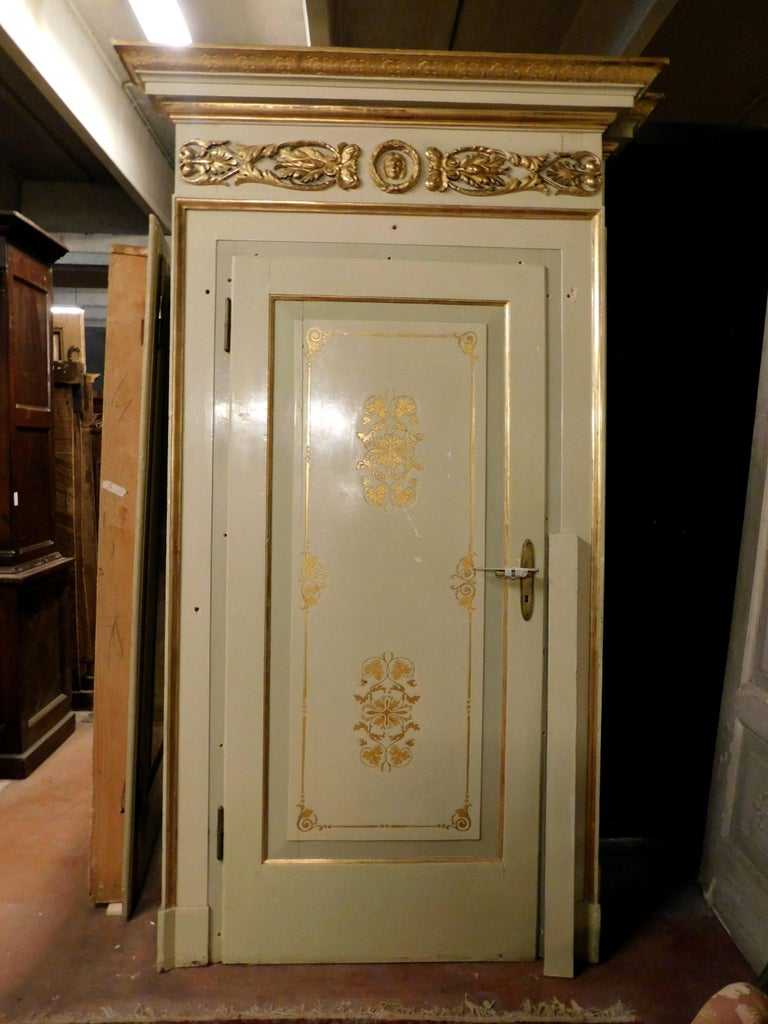 Set of 3 Vintage Lacquered/Gilded Doors, Complete with Frame, Early ...