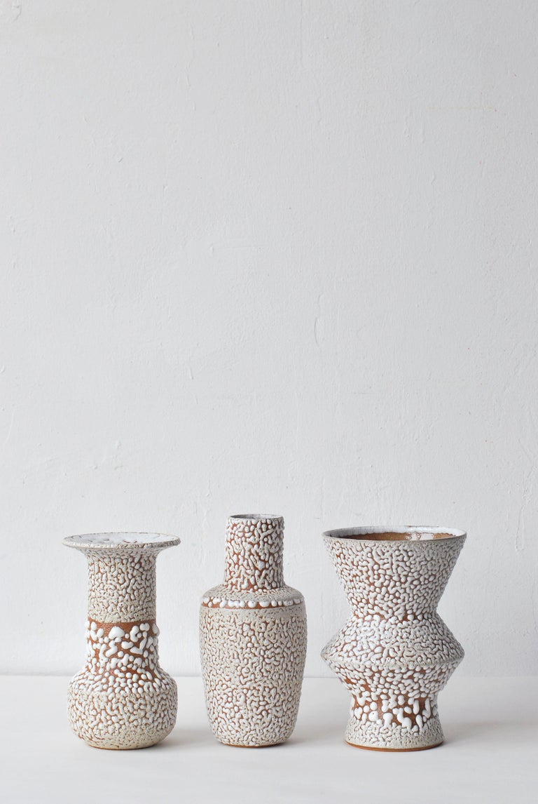 Set of 3 White Stoneware Vase by Moïo Studio at 1stDibs