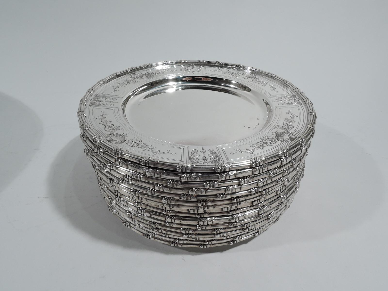 Set of 32 Durgin Gorham Plates with 16 Dinner and 16 Bread and Butter ...