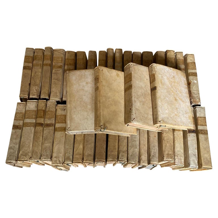 Set of 39 18th Century Italian Vellum Books at 1stDibs