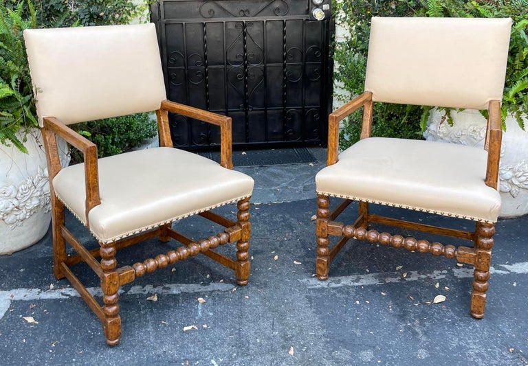 Pair of 18th C Style Therien Workshop Spanish Colonial Walnut and ...