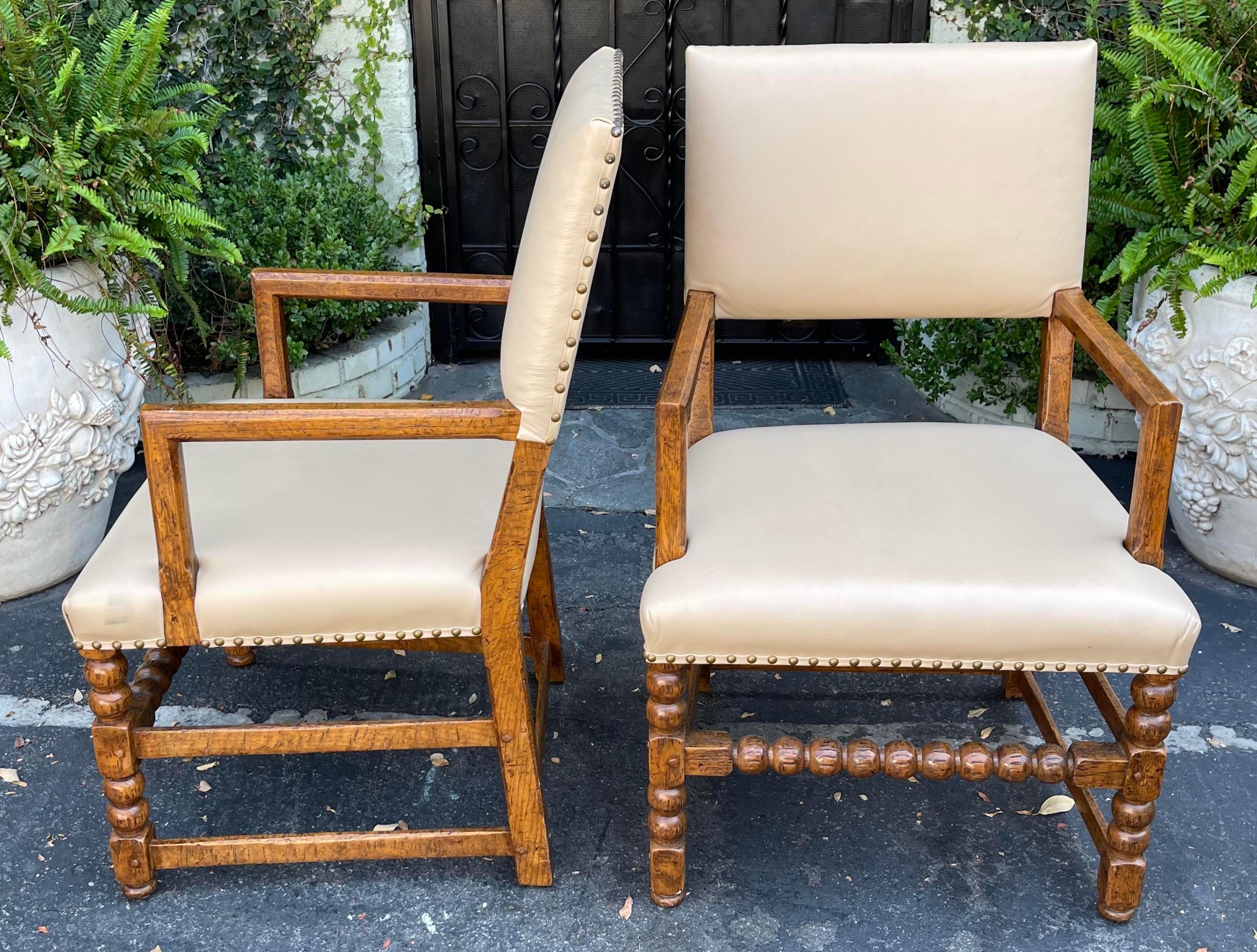 Pair of 18th C Style Therien Workshop Spanish Colonial Walnut and ...