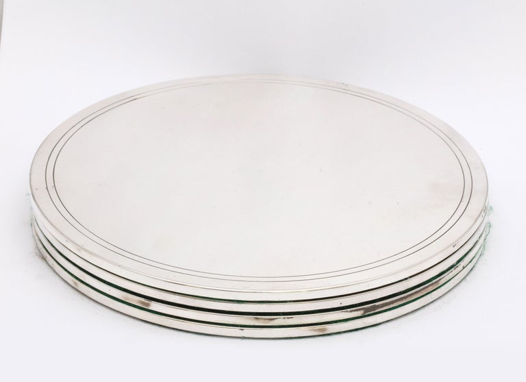 Set of Four (4) Large 20th Century Sterling Silver-mounted Trivets For ...