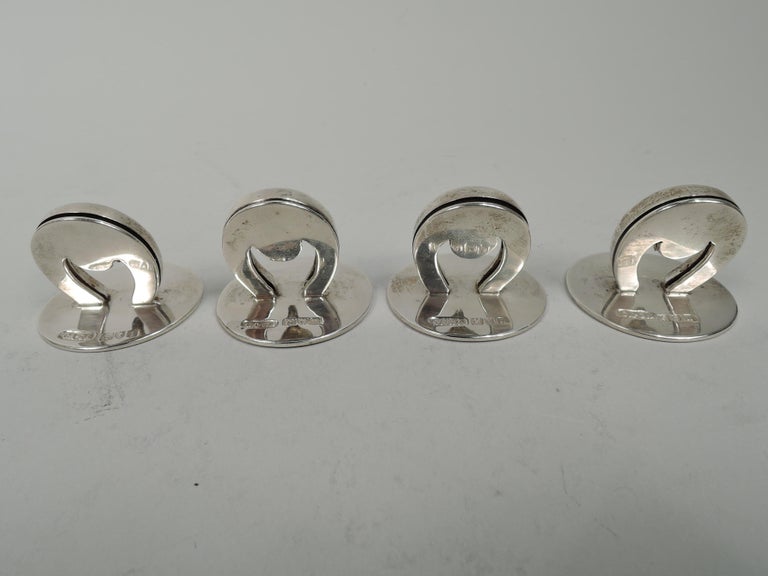 Set of 4 Antique Asprey English Edwardian Fox Hunt Place Card Holders ...