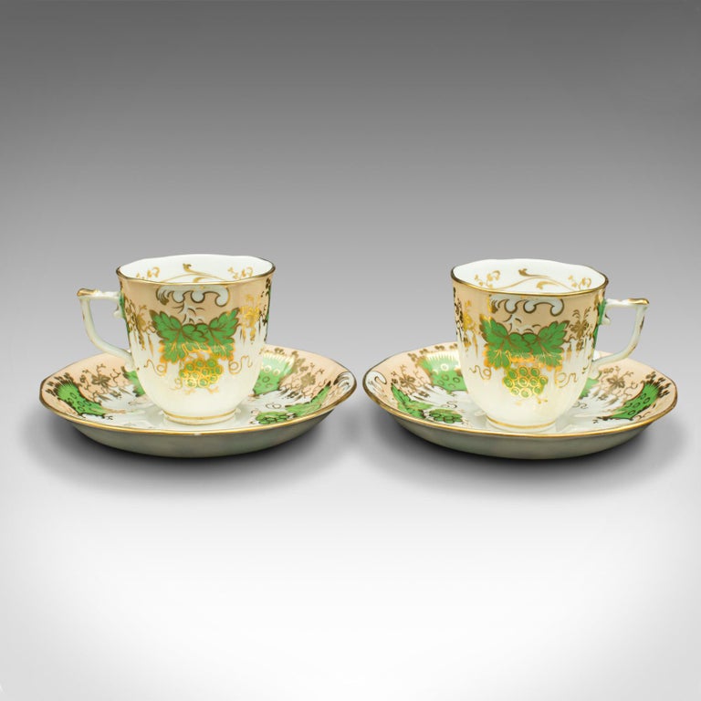 Set Of 4 Antique Coffee Cups, English, Bone China, Cup and Saucer ...