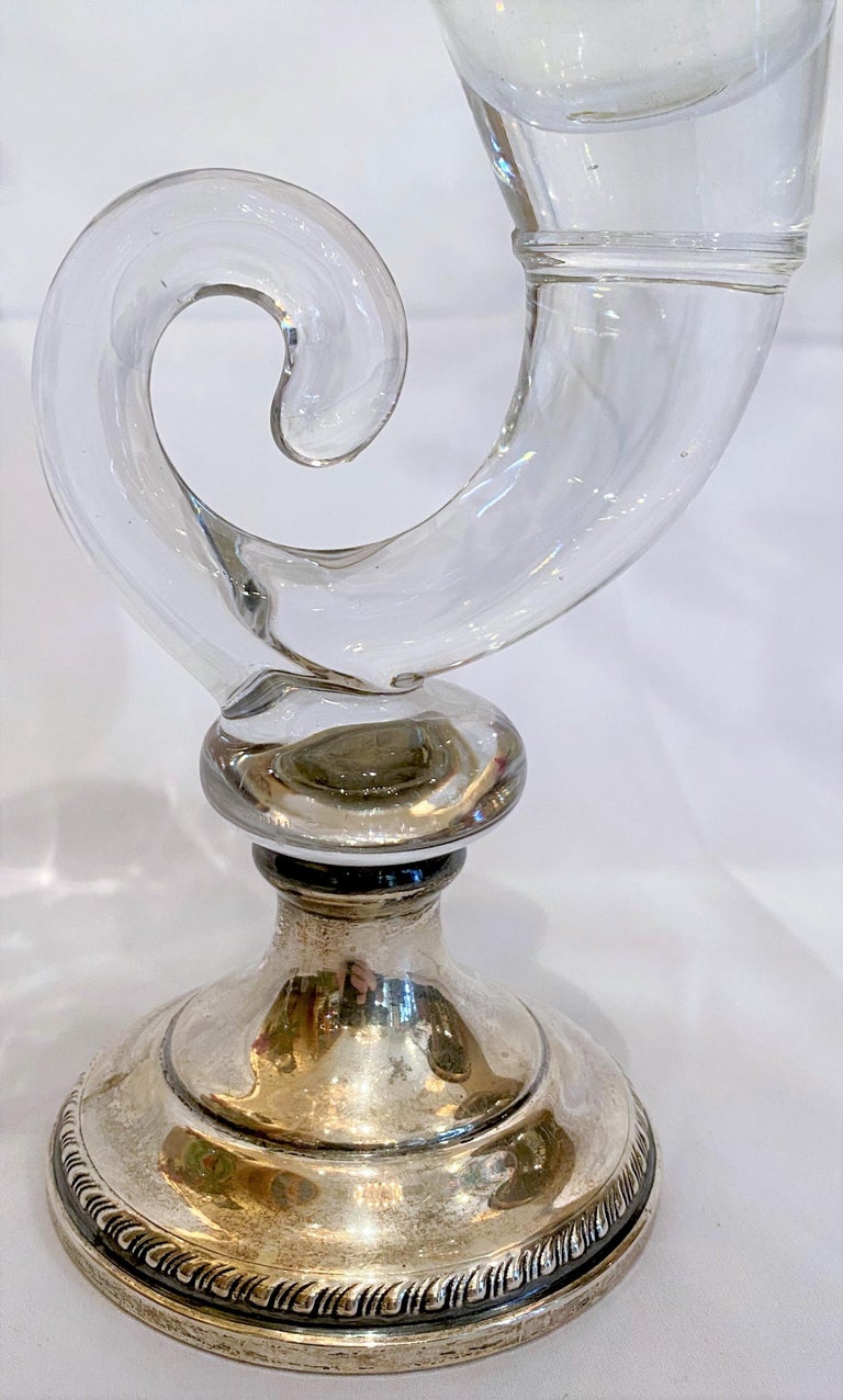 Set of 4 Antique Crystal Cornucopia Vases with Sterling Silver Bases ...