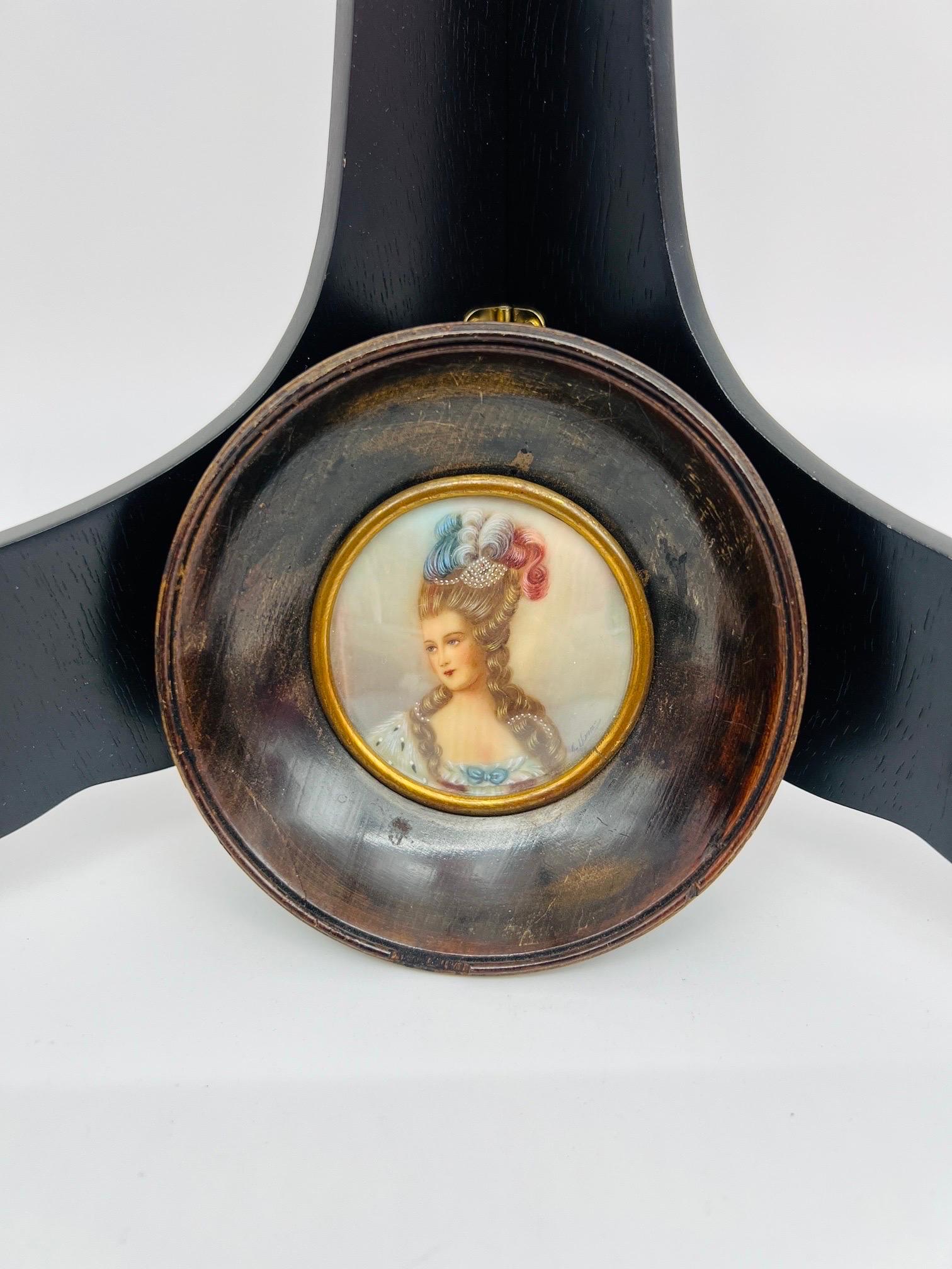 Set of 4 Antique French Miniature Roundel Portrait Paintings For Sale ...