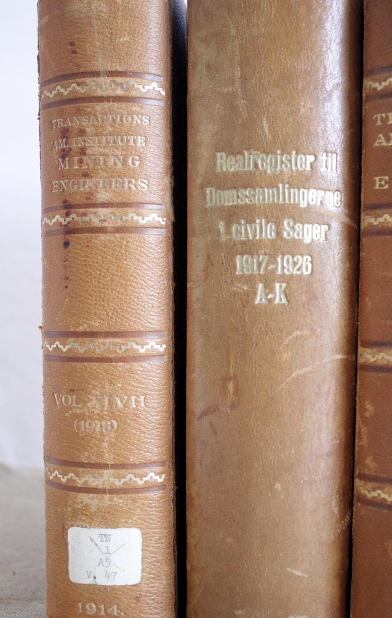Set of 4 Antique Leather Bound Engineering Books, circa 1912 at 1stDibs