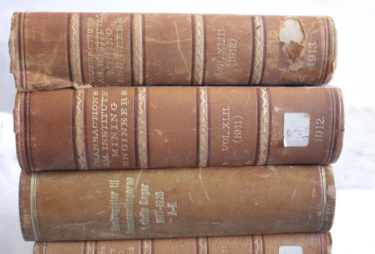 Set of 4 Antique Leather Bound Engineering Books, circa 1912 at 1stDibs