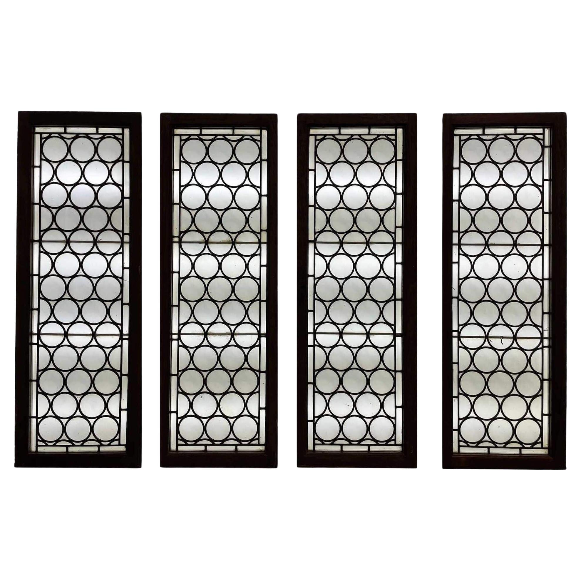 Set of 4 Antique Oak Glazed Windows For Sale at 1stDibs