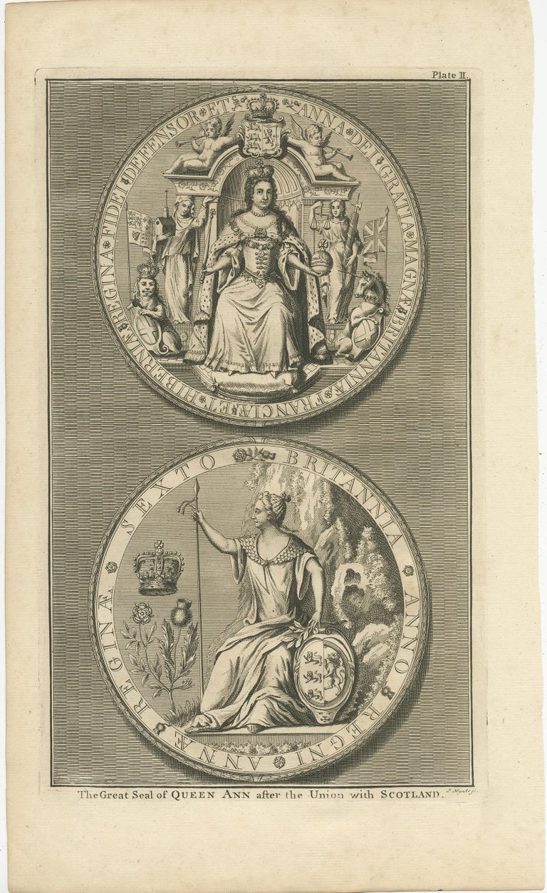 Set of 4 Antique Print of Great Seals by Rapin de Thoyras, circa 1780 ...