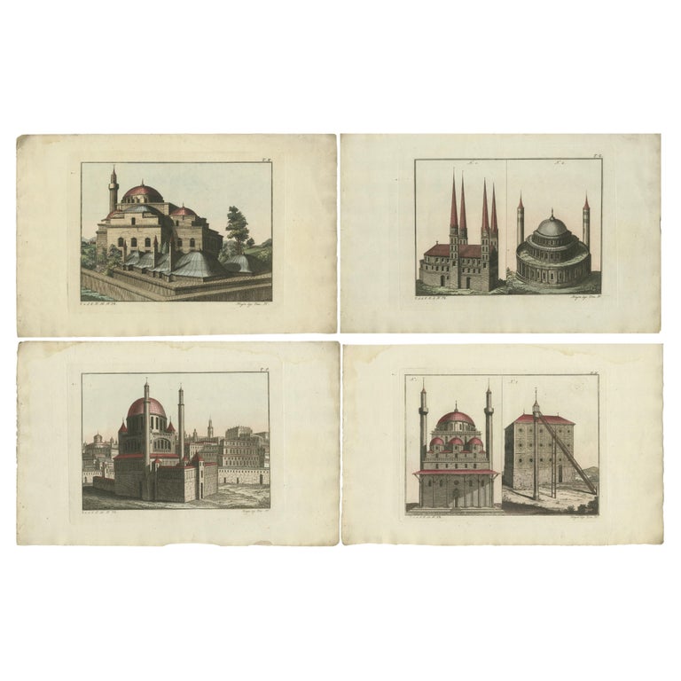 Set of 4 Antique Prints of Turkish Buildings in the Middle Ages For ...