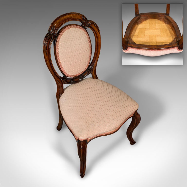 Set of 4 Antique Spoon Back Chairs, English, Dining Suite, Victorian ...
